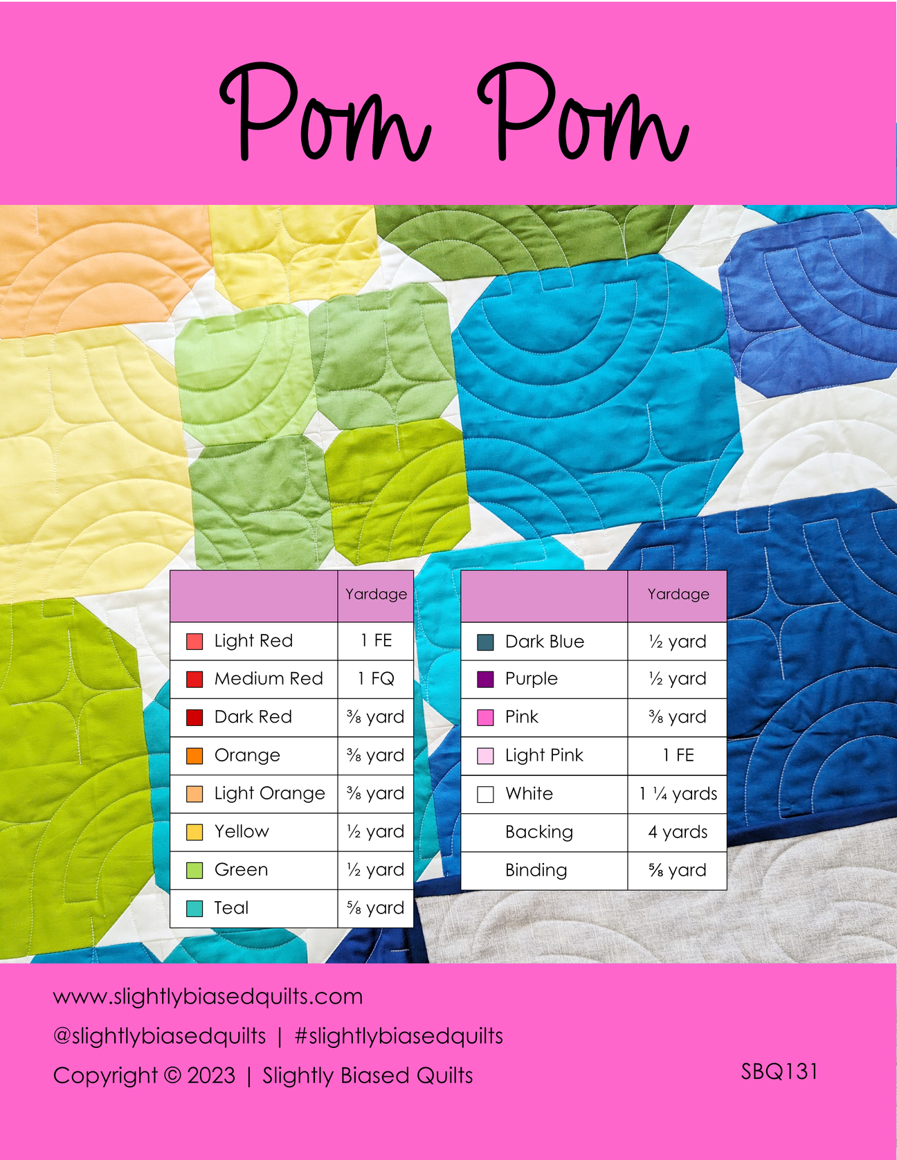 Pom Pom PDF Quilt Pattern - Automatic Download – Slightly Biased Quilts